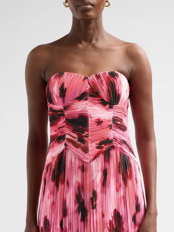 AS IT MAY Monique Floral Plissè Gown