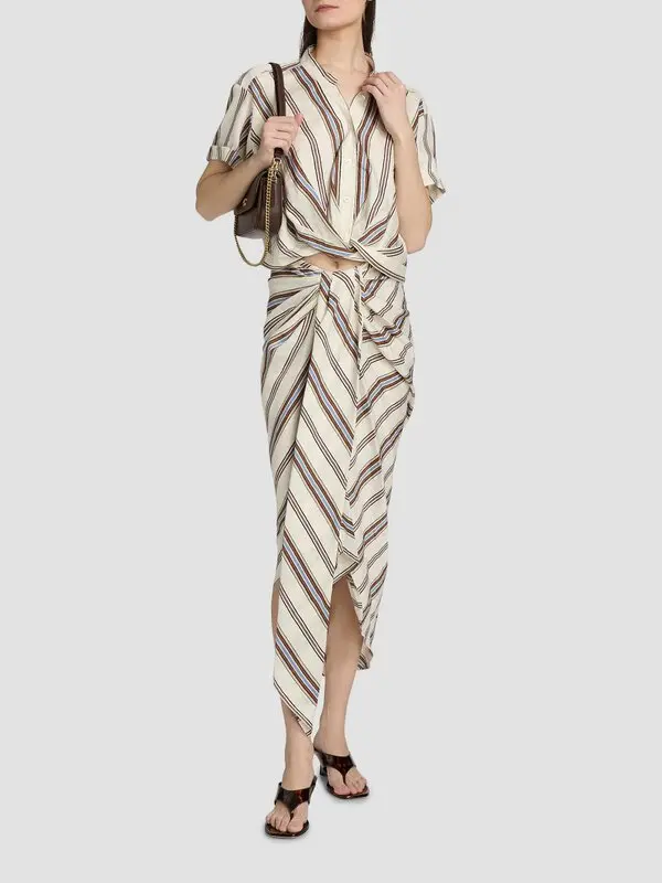 A.L.C. Leonore Linen-blend Striped Top