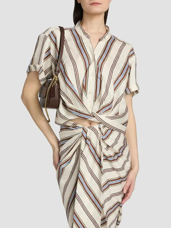 A.L.C. Leonore Linen-blend Striped Top