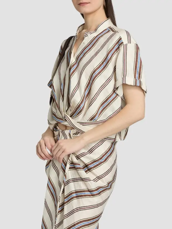 A.L.C. Leonore Linen-blend Striped Top