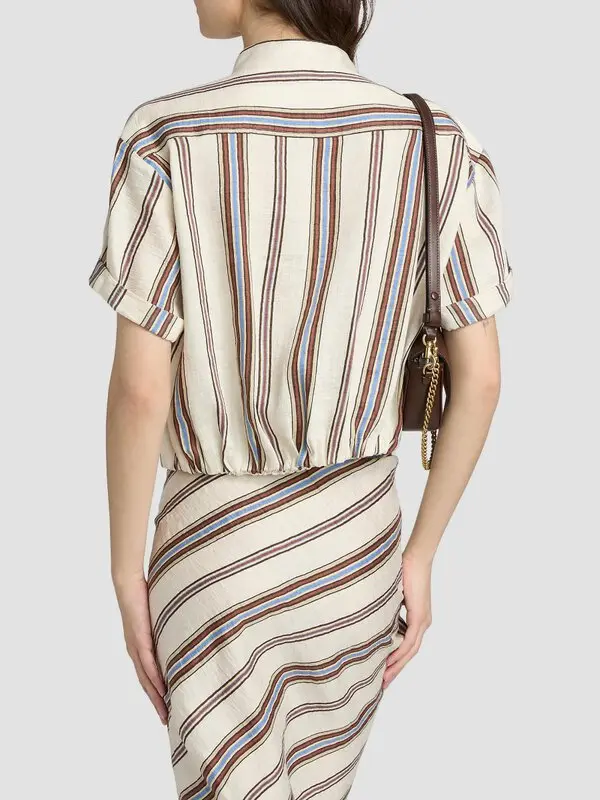 A.L.C. Leonore Linen-blend Striped Top