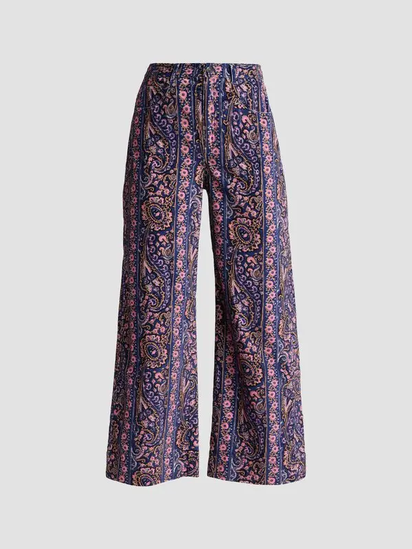 Cinq À Sept Betsy Paisley Velveteen Flared Pants