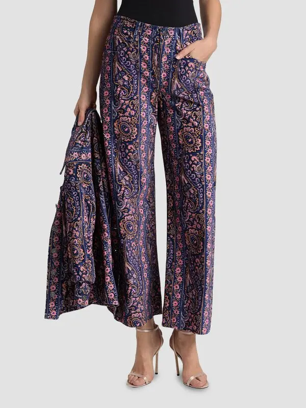 Cinq À Sept Betsy Paisley Velveteen Flared Pants