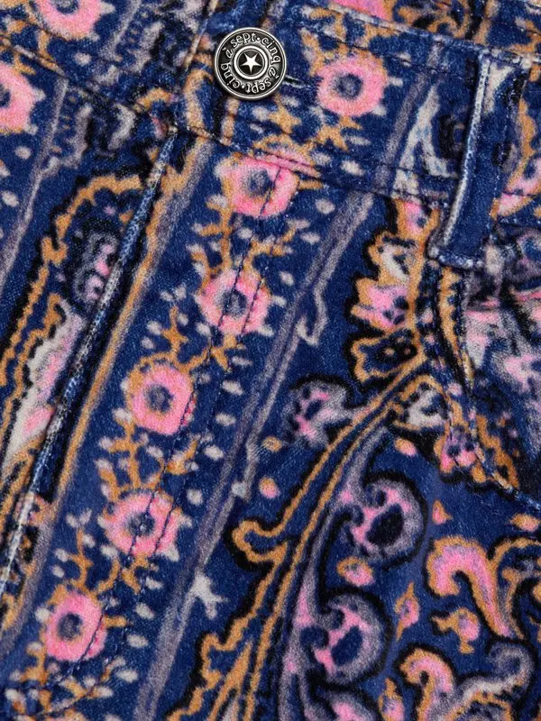 Cinq À Sept Betsy Paisley Velveteen Flared Pants