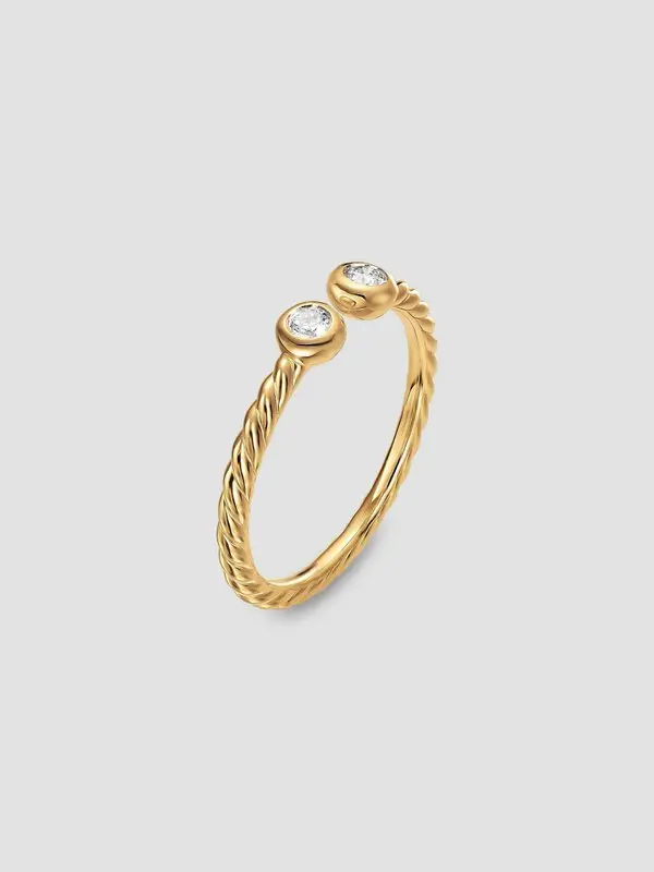 David Yurman Petite Modern Renaissance Open Round Ring In 18k Yellow Gold