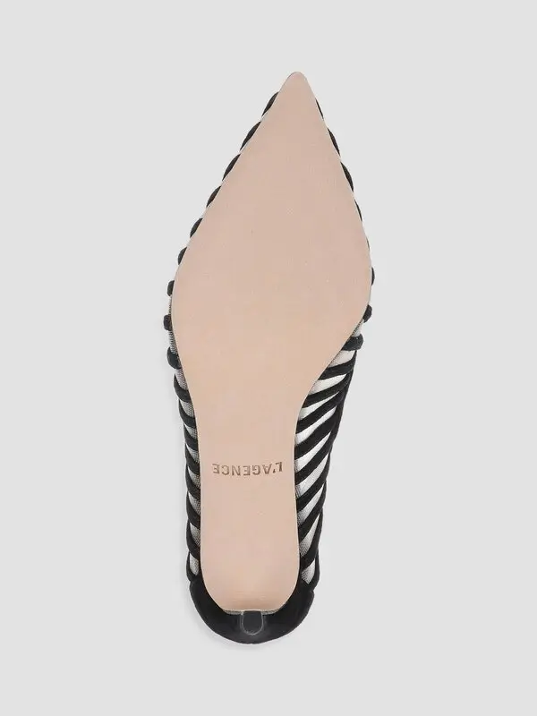 L'Agence Lenox 90mm Suede-mesh Pumps - Black Suede