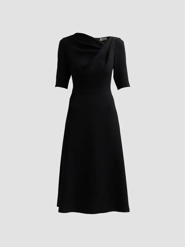 Rickie Freeman For Teri Jon Crêpe Asymmetric A-line Cocktail Dress