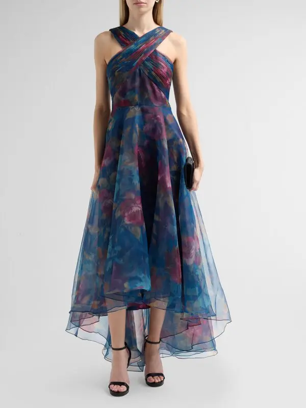 Theia Luana Organza High-low Gown