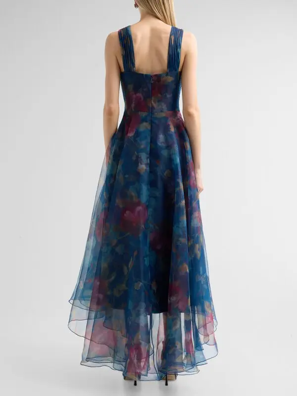 Theia Luana Organza High-low Gown