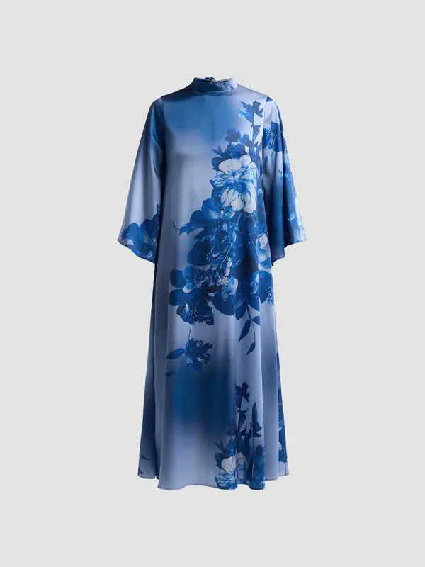 Rickie Freeman For Teri Jon Floral Twill Midi Dress