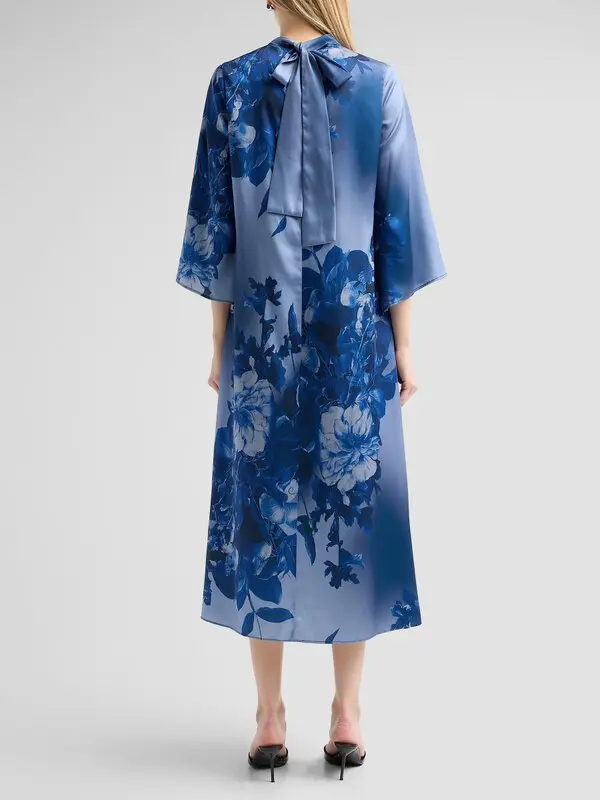 Rickie Freeman For Teri Jon Floral Twill Midi Dress