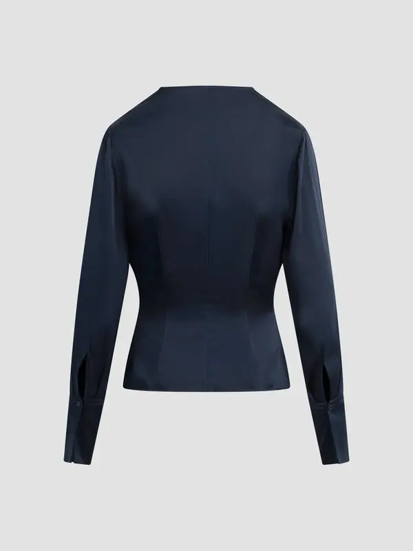 FAVORITE DAUGHTER The Romance Satin Pleated Top - Midnight