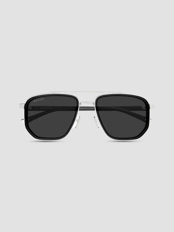 Gucci Noble Tip 53mm Geometric Pilot Sunglasses