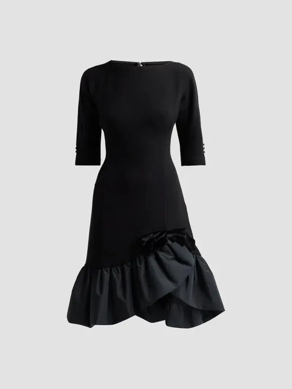 Rickie Freeman For Teri Jon Crêpe Taffeta Bubble-hem Cocktail Dress