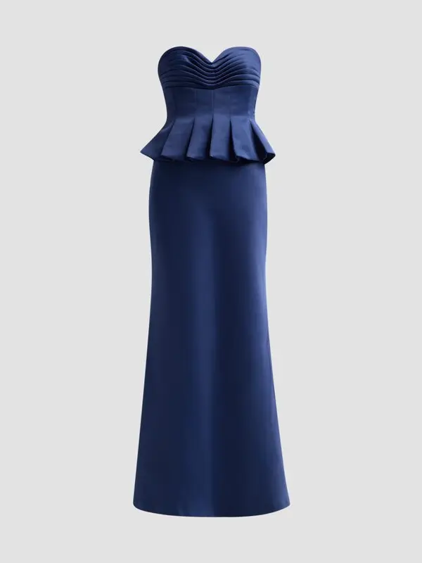 Theia Sydney Strapless Peplum Gown