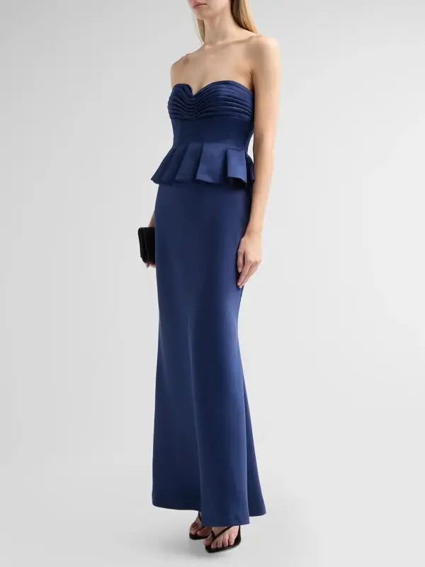 Theia Sydney Strapless Peplum Gown