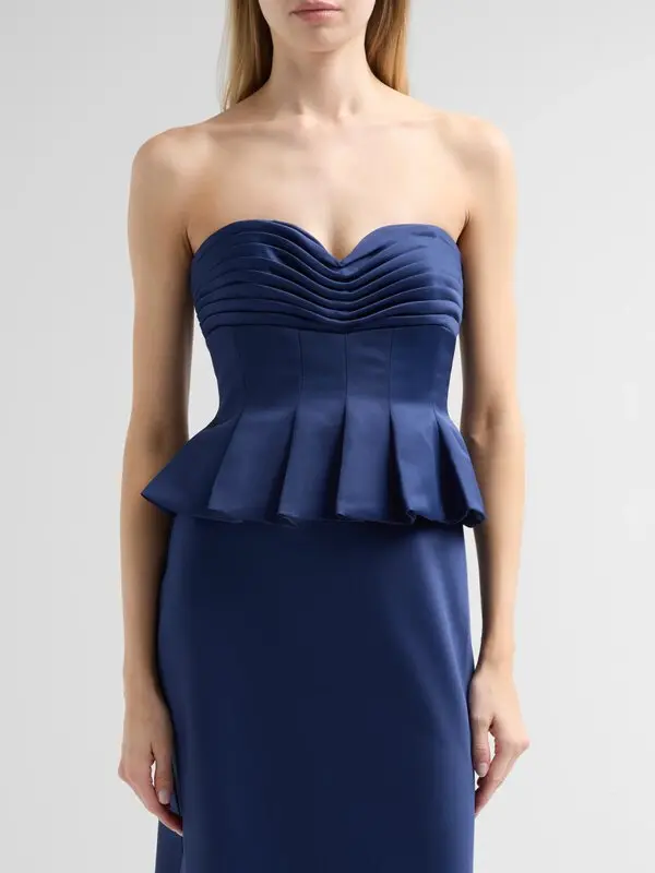 Theia Sydney Strapless Peplum Gown