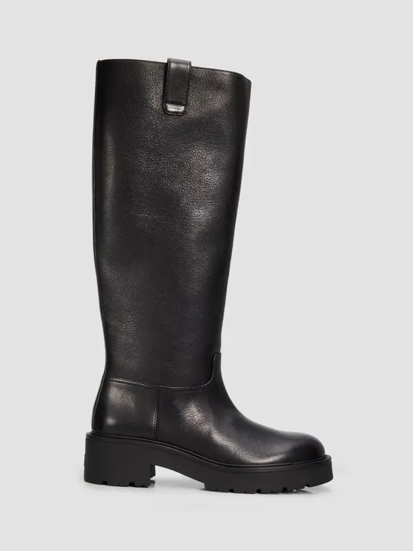STUART WEITZMAN Ren Knee-high Lug Sole Leather Boots - Black
