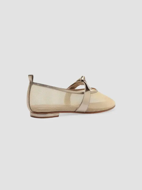 ALEXANDRE BIRMAN Clarita Leather-trim Mesh Ballet Flats - Luna