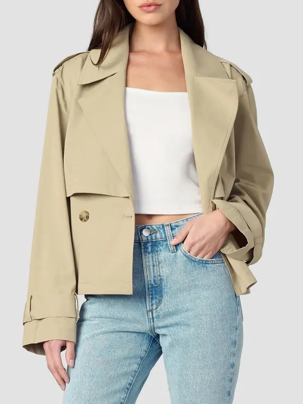 Joe's Jeans The Liz Cropped Trench Coat - Camel