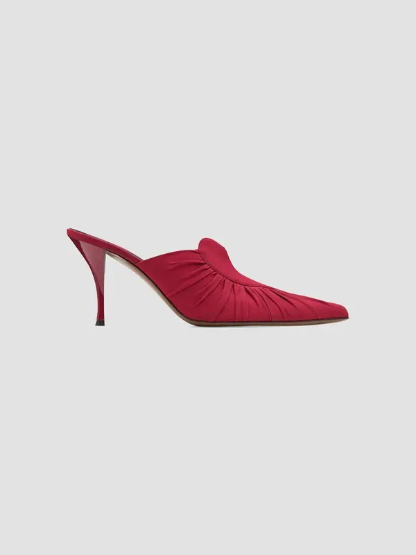 NEOUS Kochab 65mm Ruched Crêpe De Chine Mules