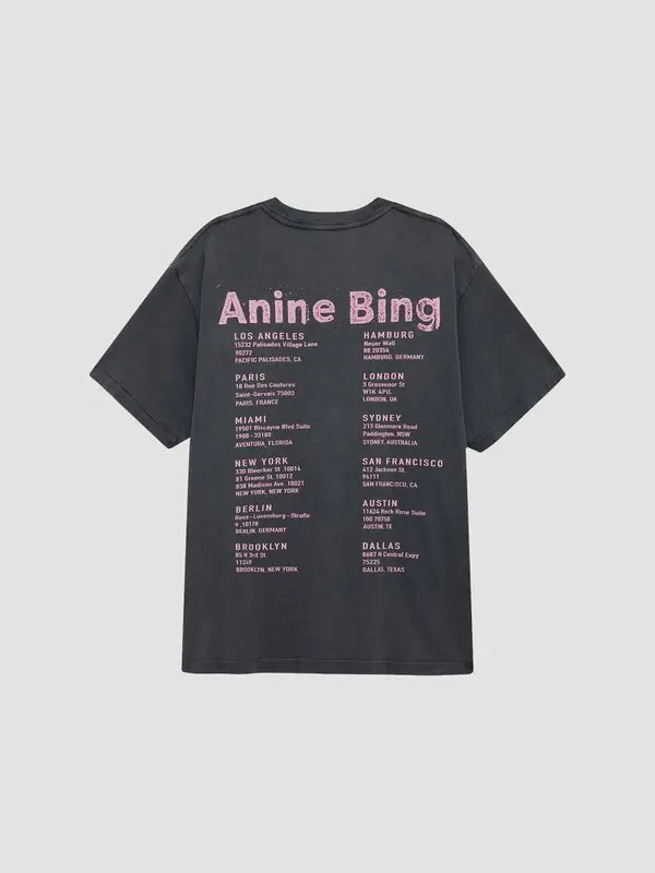 ANINE BING Cade Cotton Smiley Print T-shirt - Grey