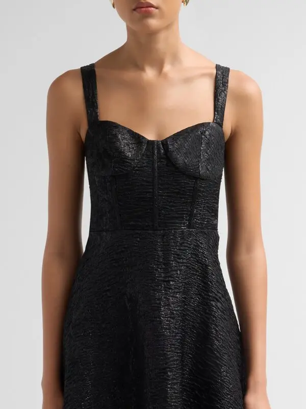 AS IT MAY Julia Organza Jacquard Bustier Midi Dress