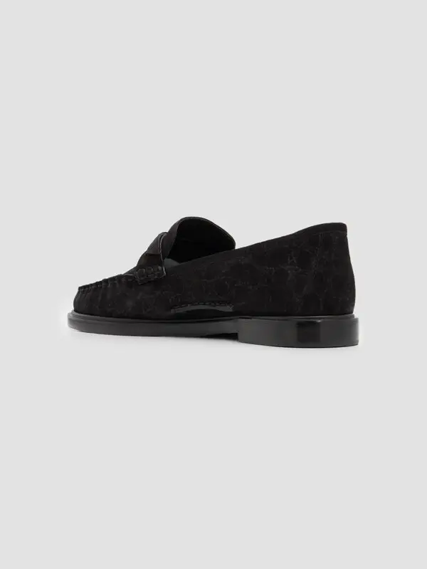 ALEXANDRE BIRMAN Soft Croc-embossed Suede Loafers