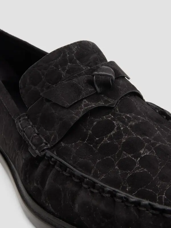ALEXANDRE BIRMAN Soft Croc-embossed Suede Loafers