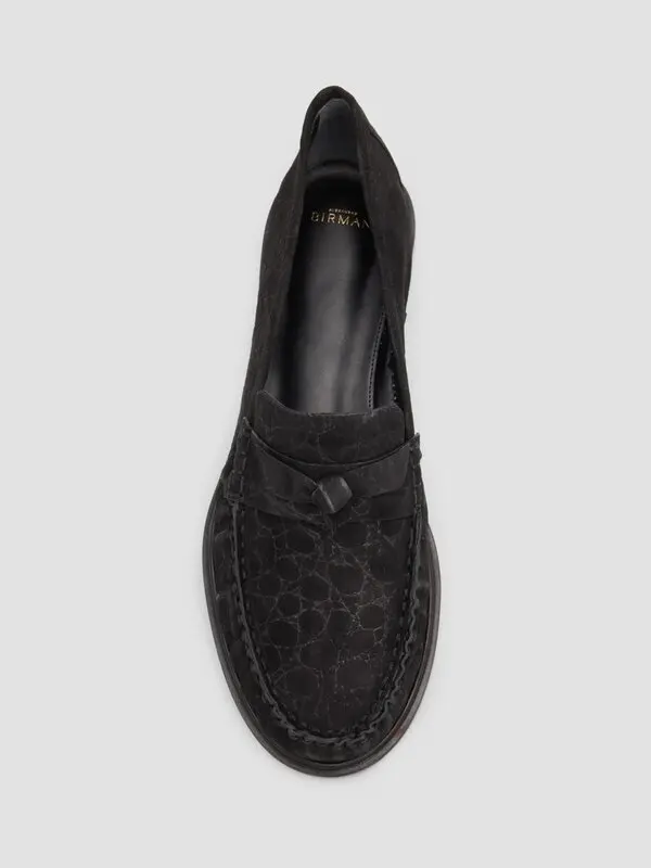ALEXANDRE BIRMAN Soft Croc-embossed Suede Loafers