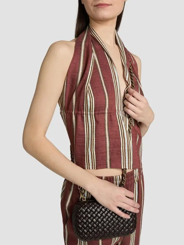 A.L.C. Kaia Striped Linen-blend Halterneck Top