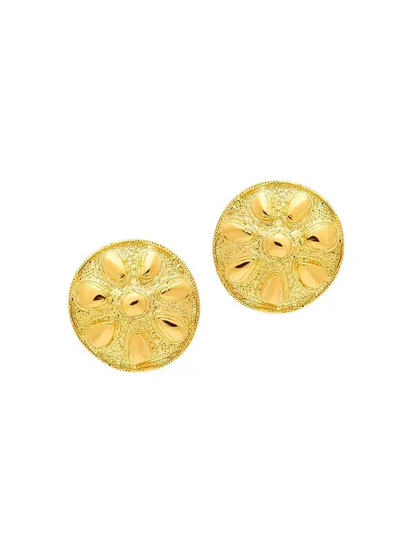 KENNETH JAY LANE Sand Dollar 18k--plated Clip-on Earrings - Gold