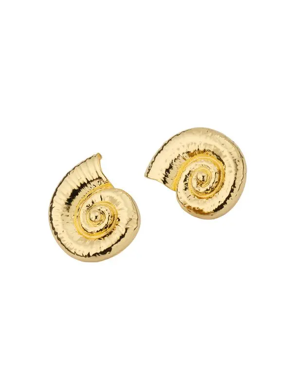 KENNETH JAY LANE Goldtone Shell Clip-on Earrings