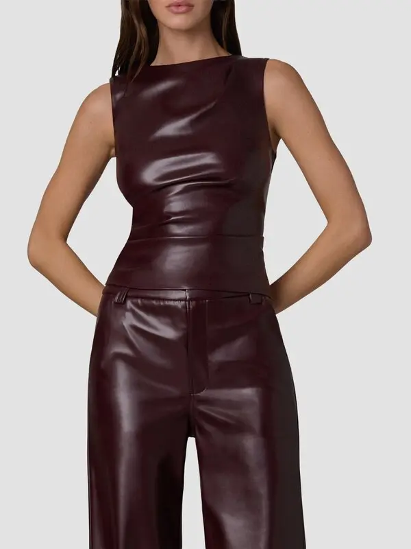 Joe's Jeans The Meg Faux-leather Top - Cabernet