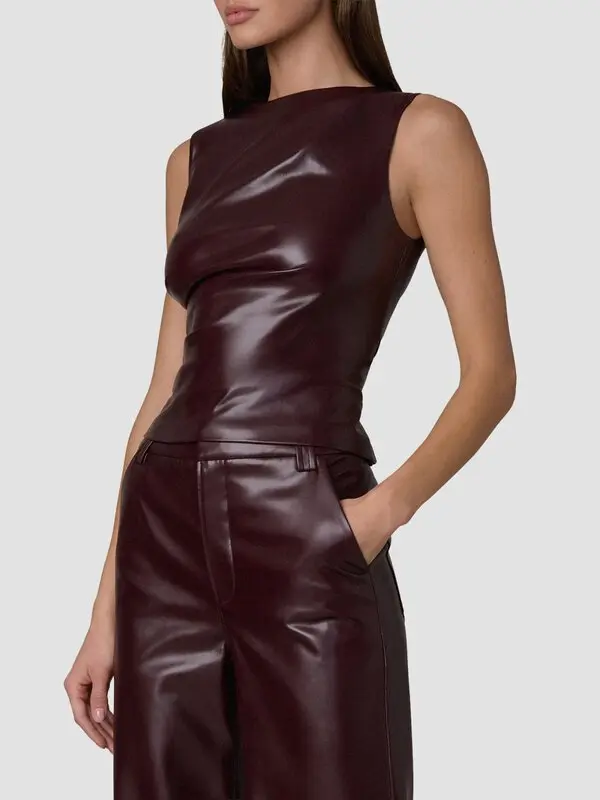 Joe's Jeans The Meg Faux-leather Top - Cabernet