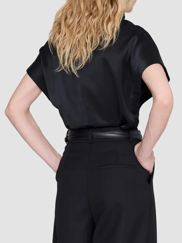 ANINE BING Samson Turtleneck Short-sleeve Top