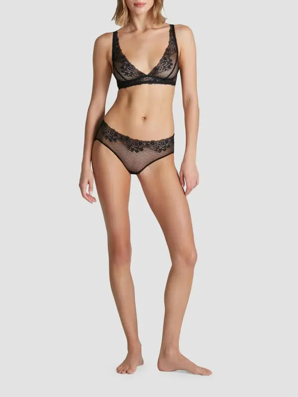 Commando Double Take Stretch Lace Bralette - Black