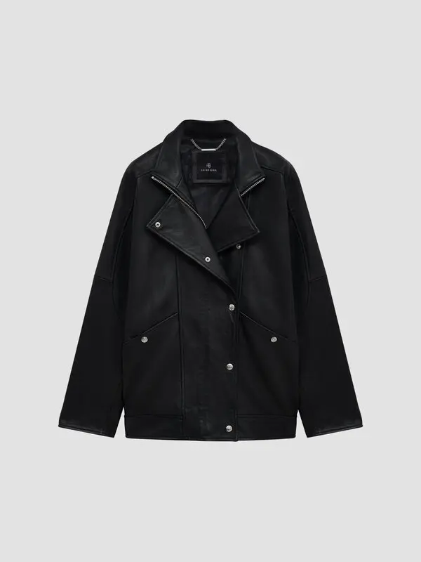 ANINE BING Sandy Leather Jacket - Black