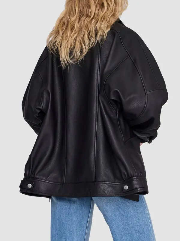 ANINE BING Sandy Leather Jacket - Black