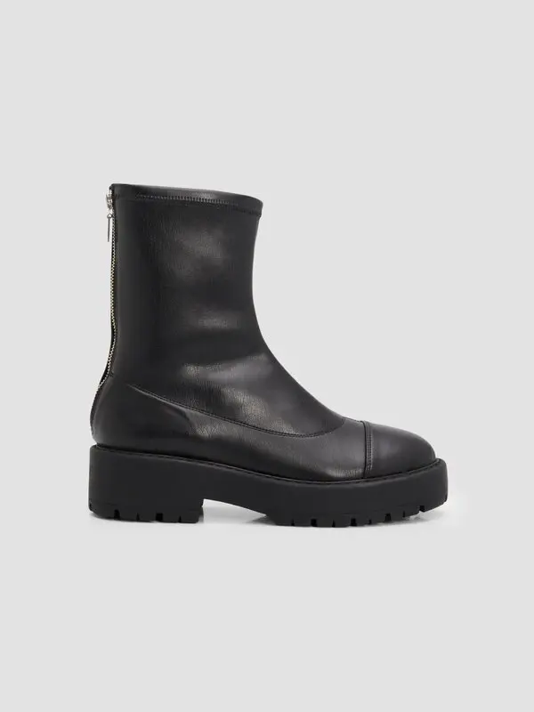Schutz Rita 90mm Leather Platform Boots - Black