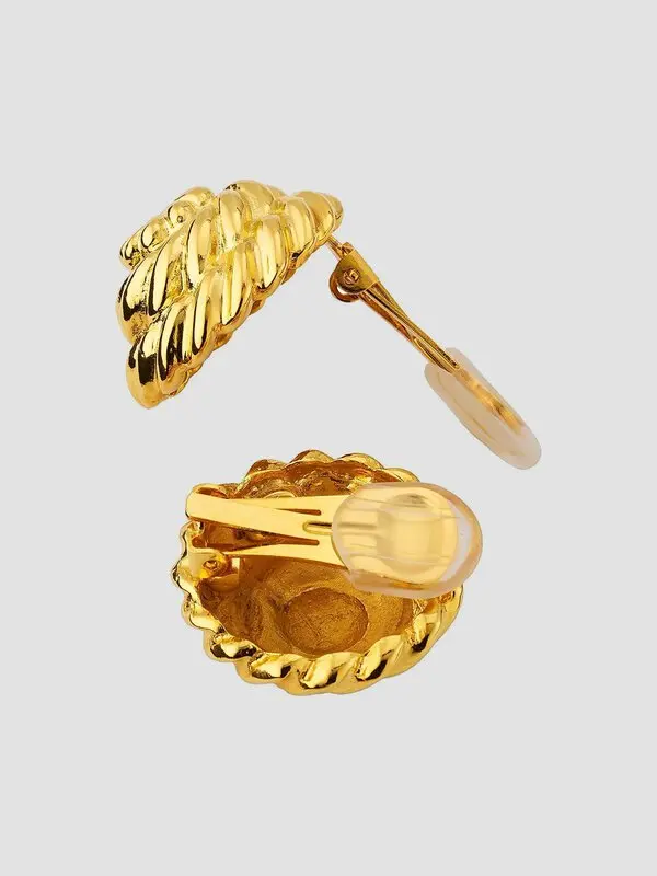 KENNETH JAY LANE Goldtone Domed Clip-on Earrings