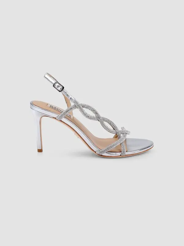 Badgley Mischka Yulissa 80mm Embellished Leather Slingback Sandals