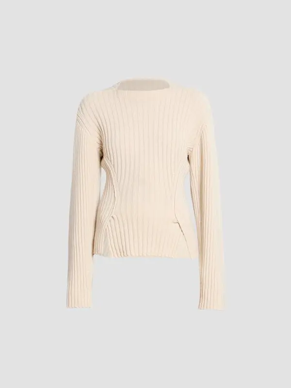 Victoria Beckham Rib-knit Wool-cashmere Sweater - Elderflower