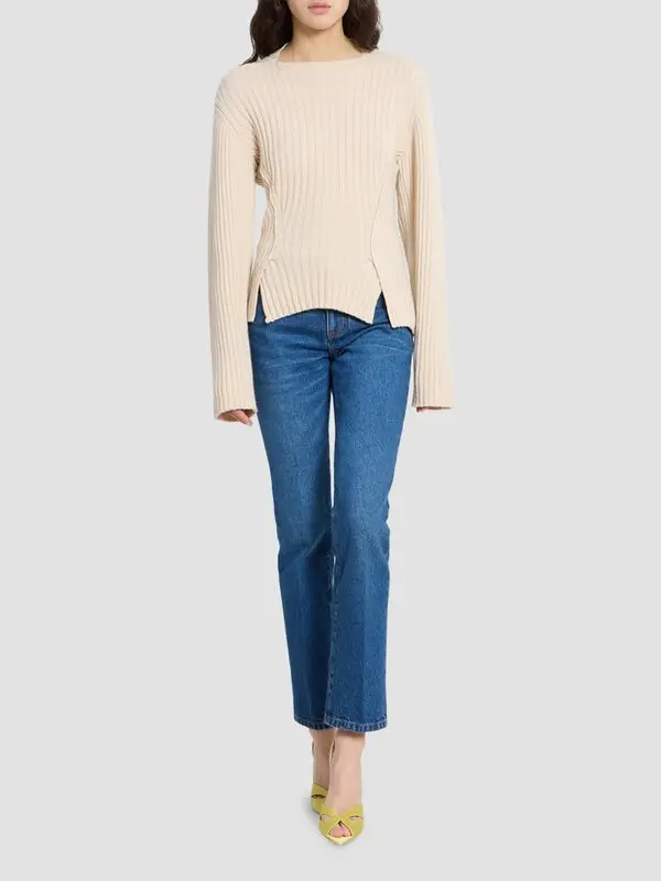 Victoria Beckham Rib-knit Wool-cashmere Sweater