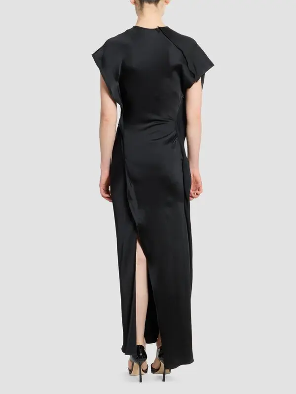 Victoria Beckham Satin Asymmetric Maxi Dress