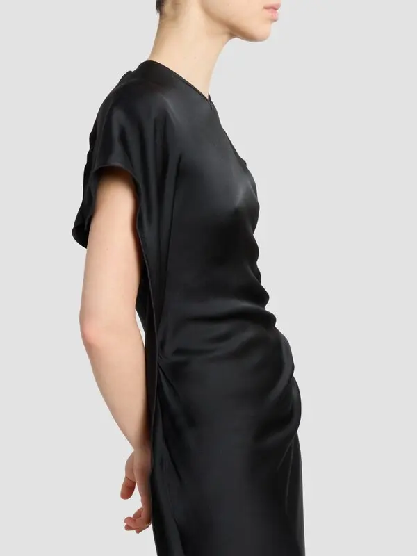 Victoria Beckham Satin Asymmetric Maxi Dress