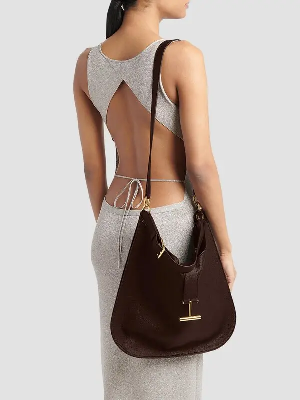 TOM FORD Large Tara Leather Hobo Bag