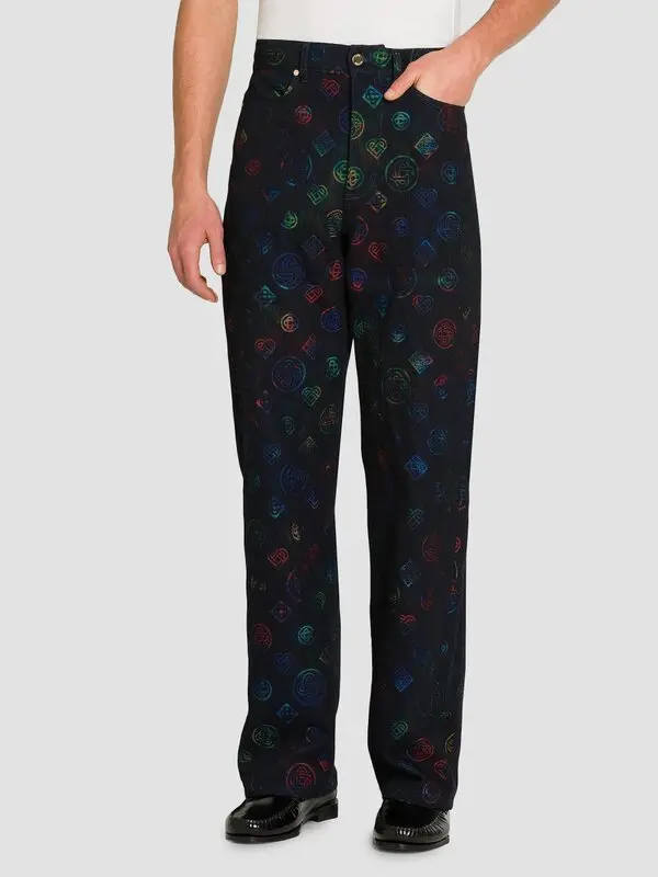 Casablanca Heatmap Logo Mid-rise Straight-leg Jeans