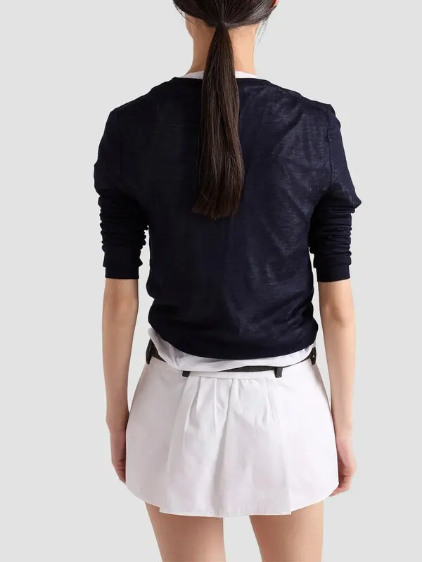 Prada Cashmere And Silk Crew-neck Sweater - Blue