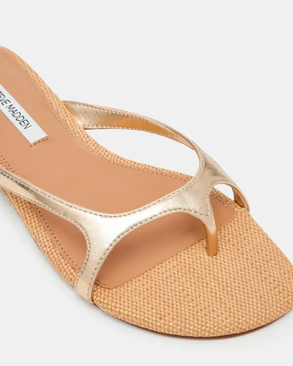 Steve Madden Bambi Thong Sandals - Gold